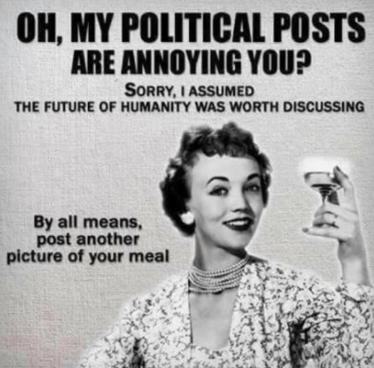 My political opinions are annoying you??? - Sarah Wilson